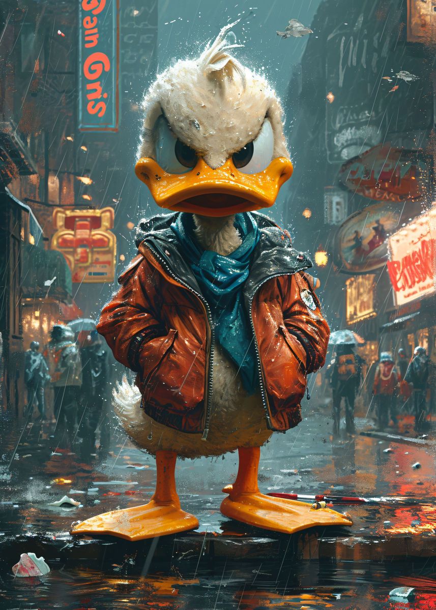 'Aggresive zombie duck' Poster, picture, metal print, paint by ...