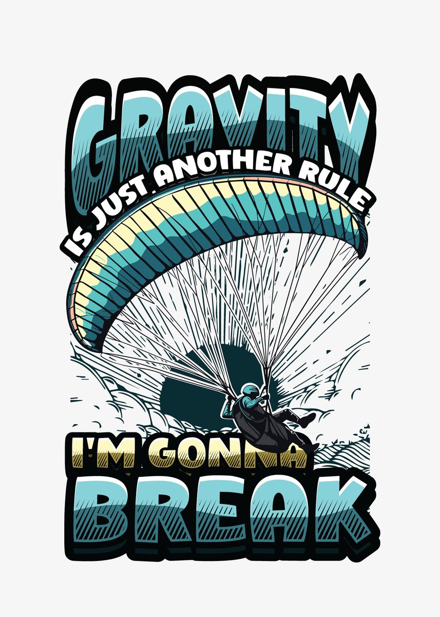 'Paragliding Skydiving' Poster, picture, metal print, paint by Sascha ...