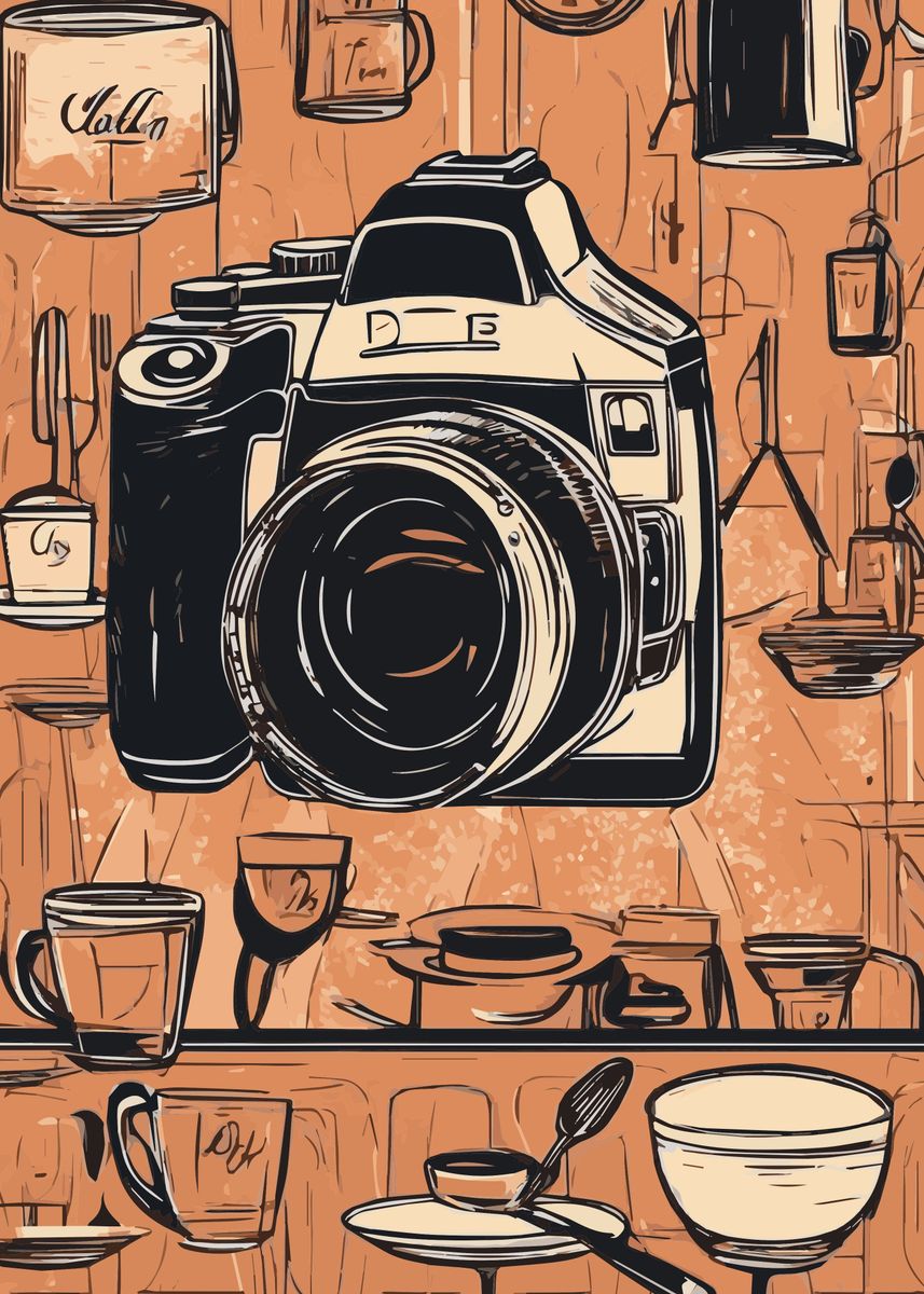 'Dslr Camera Coffee 8' Poster, picture, metal print, paint by Maricris ...