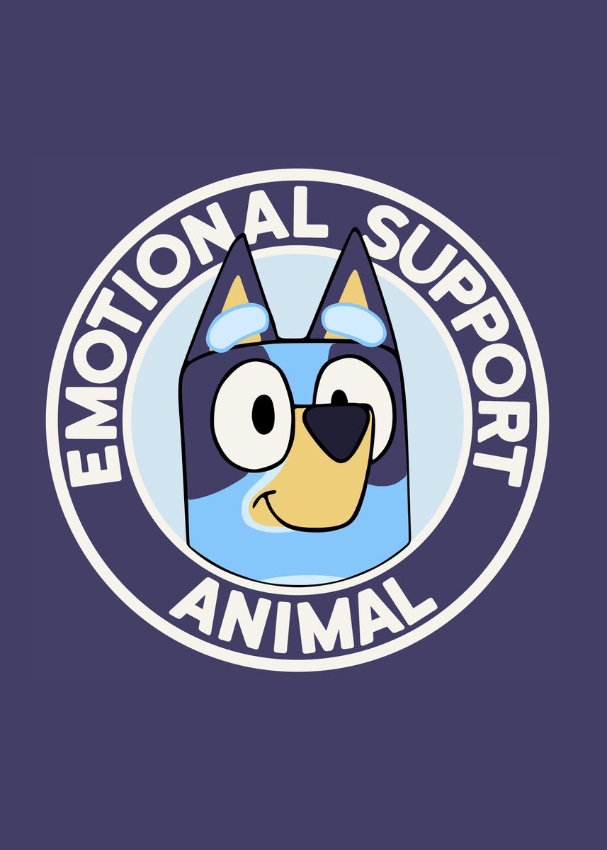 'Emotional support animal' Poster, picture, metal print, paint by ...