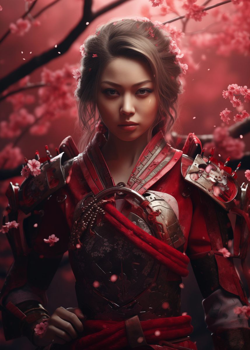 'Female Samurai' Poster, picture, metal print, paint by B Cubed Designs ...