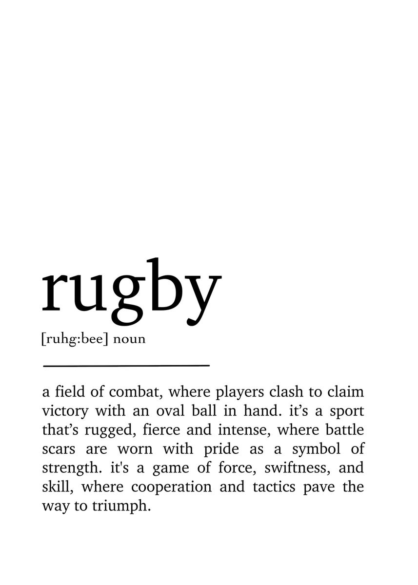 'Rugby definition' Poster, picture, metal print, paint by fay list.art ...