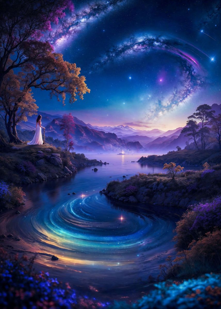 'Neon Space Landscape' Poster, picture, metal print, paint by Lootprint ...