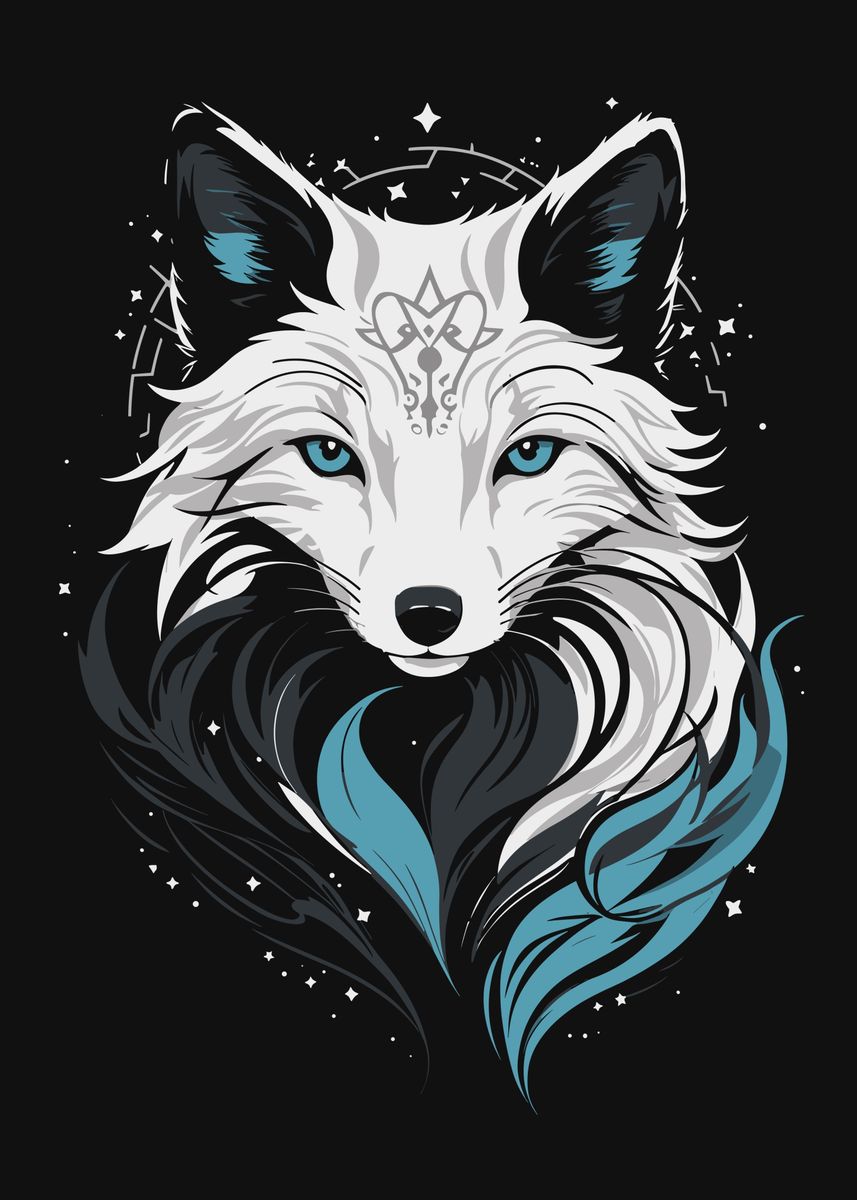 'Magic White Fox' Poster, picture, metal print, paint by MASTER HOLLOW ...
