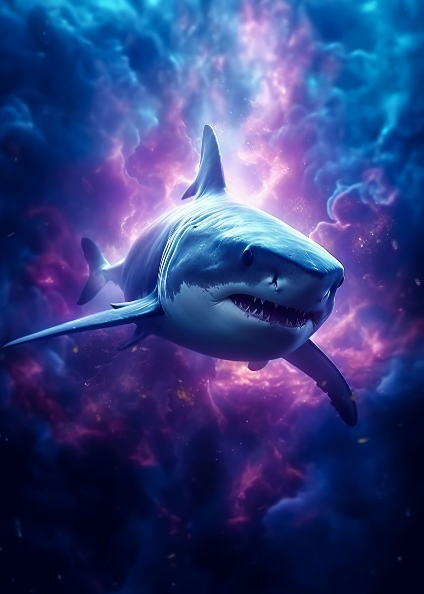 'Fantasy Shark' Poster, picture, metal print, paint by Karolina ...