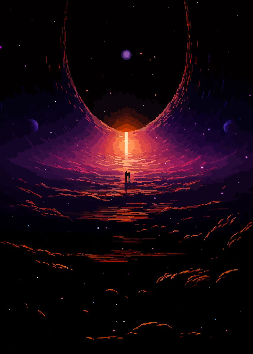 'Space Theme Pixel Art' Poster, picture, metal print, paint by LVTFCO ...