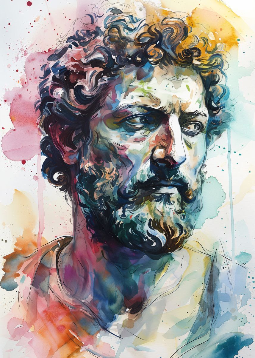'Marcus Aurelius Watercolor' Poster, picture, metal print, paint by ...