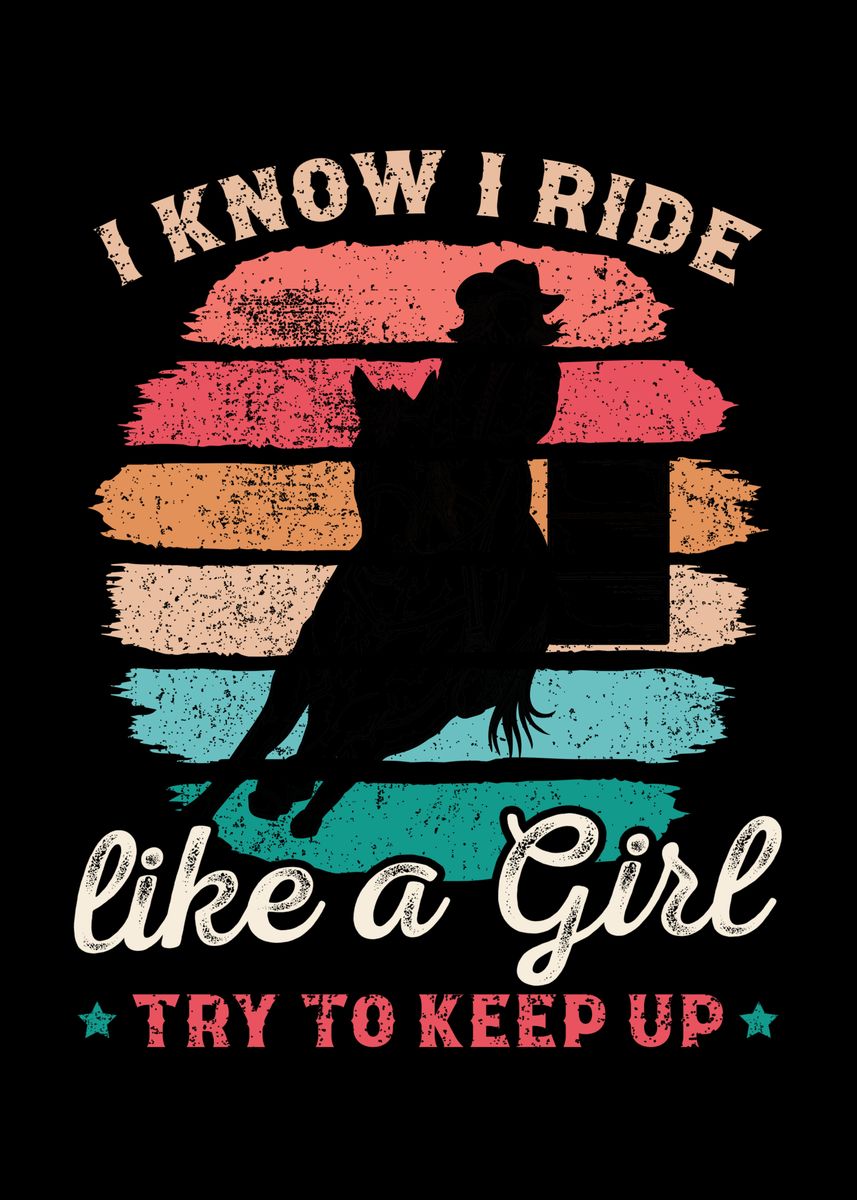 'Horseback Riding' Poster, picture, metal print, paint by biNutz | Displate