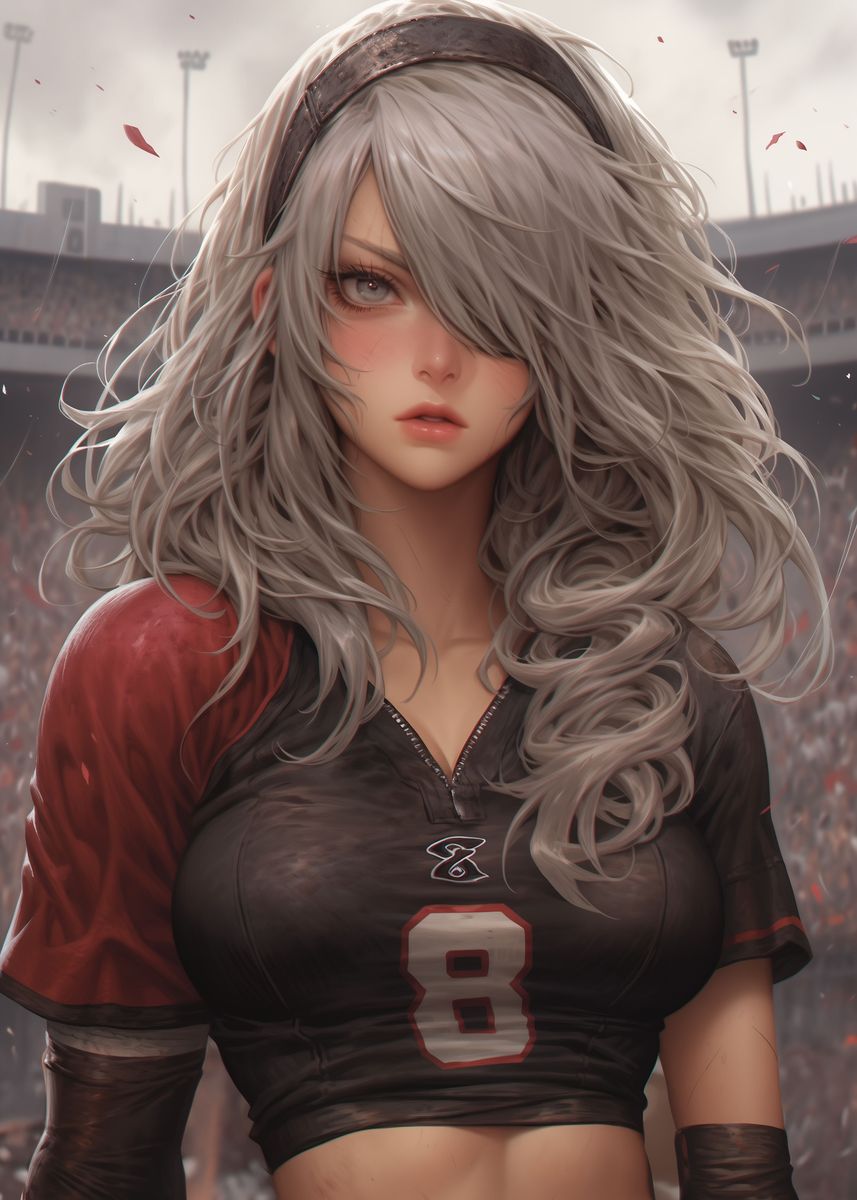 'American Football Girl' Poster, picture, metal print, paint by Avalon ...