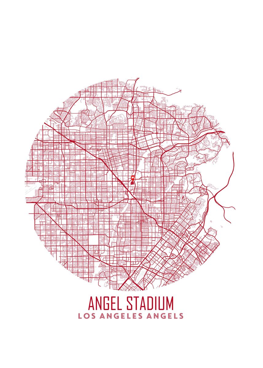 ' Angel Stadium Map' Poster, picture, metal print, paint by KI RU ...