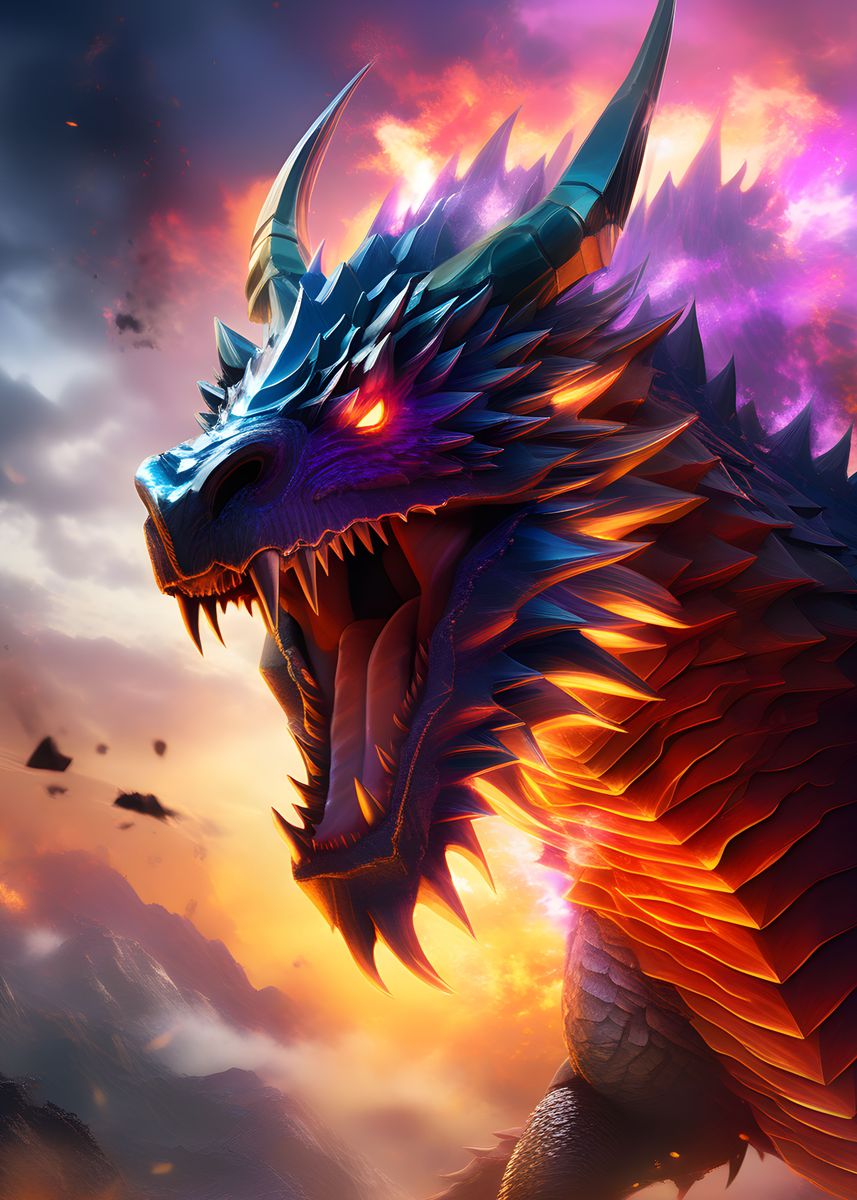 'Colossal Dragon' Poster, picture, metal print, paint by vandervisuals ...