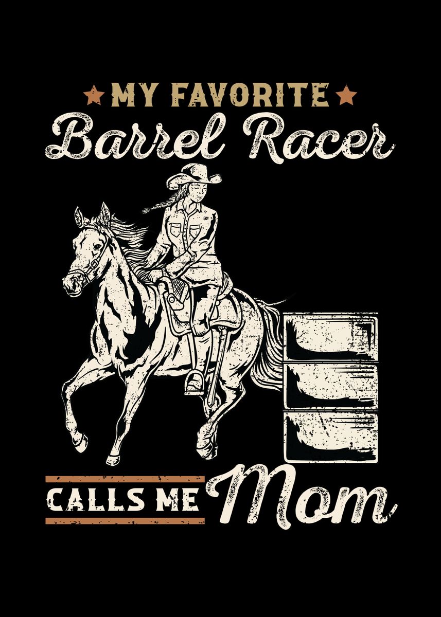 'Barrel Racing' Poster, picture, metal print, paint by biNutz | Displate