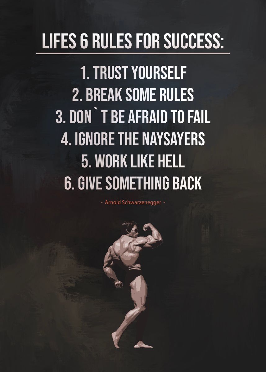 'lifes 6 rules for success' Poster, picture, metal print, paint by wise ...