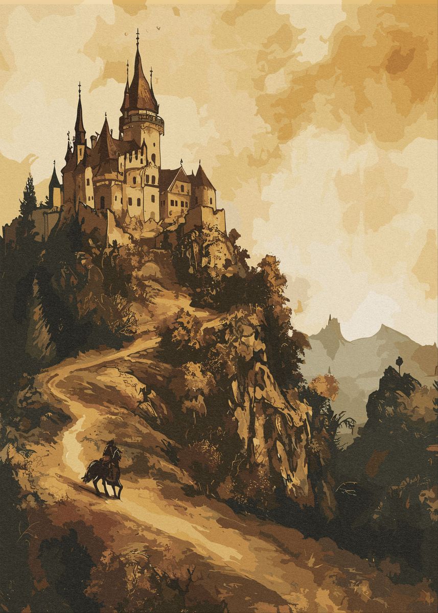 'Fantasy Medieval Castle' Poster, picture, metal print, paint by Mircea ...
