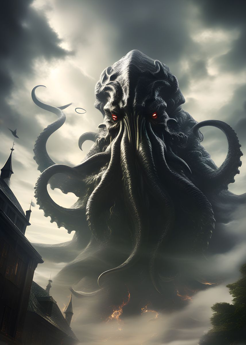 'Cthulhu in Action' Poster, picture, metal print, paint by ...
