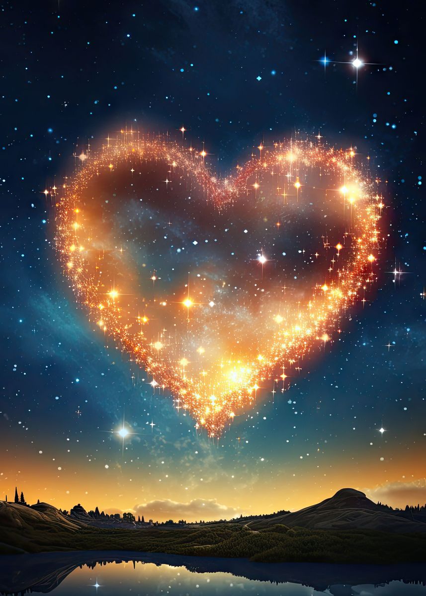 'Heart Made Of Stars' Poster, picture, metal print, paint by Ilyrin ...