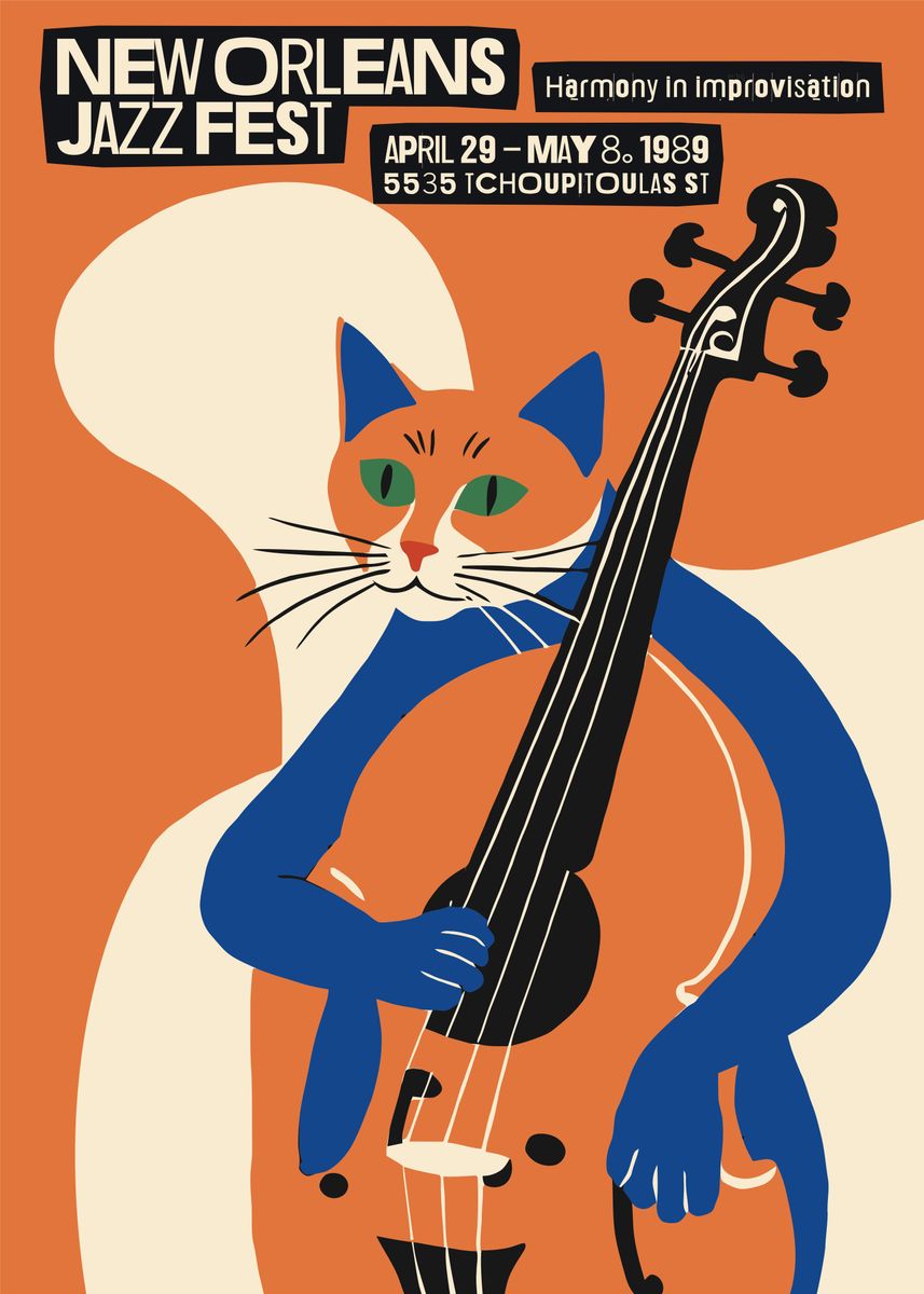 'NEW ORLEANS Jazz Poster' Poster, picture, metal print, paint by BluePinkPanther | Displate