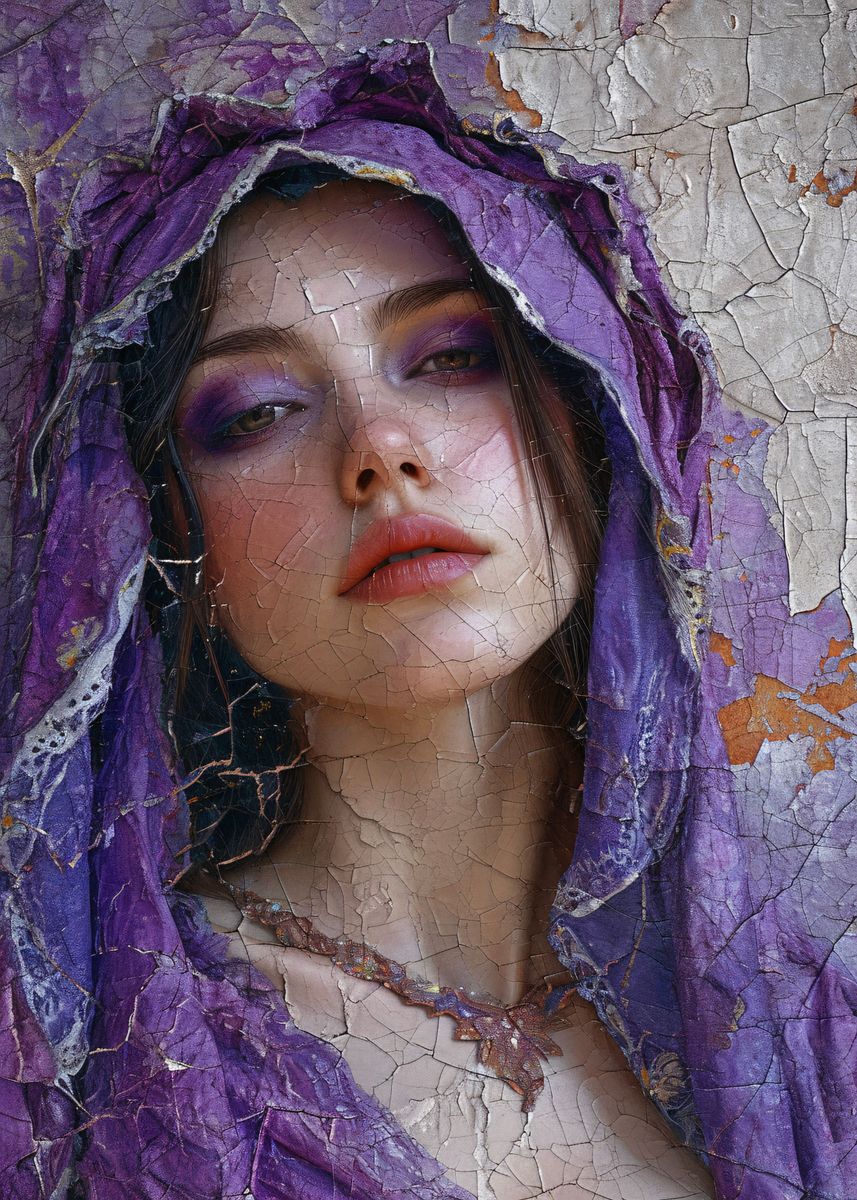 'The violet woman' Poster, picture, metal print, paint by Vendzi | Displate