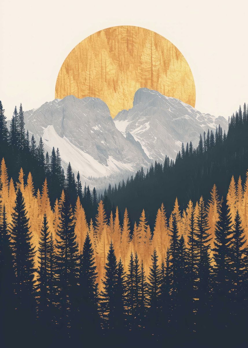 'Landscape Gold' Poster, picture, metal print, paint by Morgan Yon ...