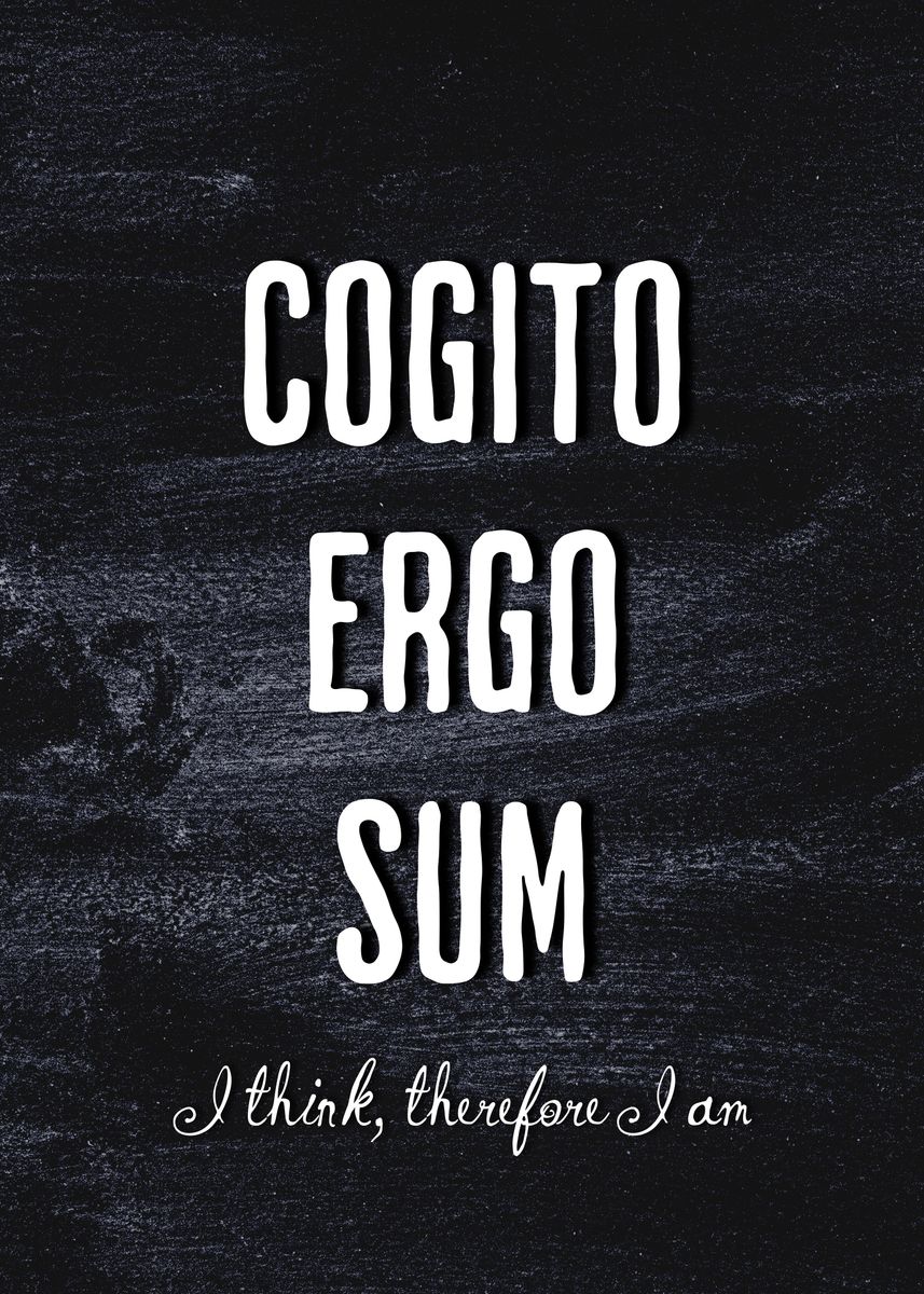 'Cogito Ergo Sum Latin' Poster, picture, metal print, paint by Jovana ...