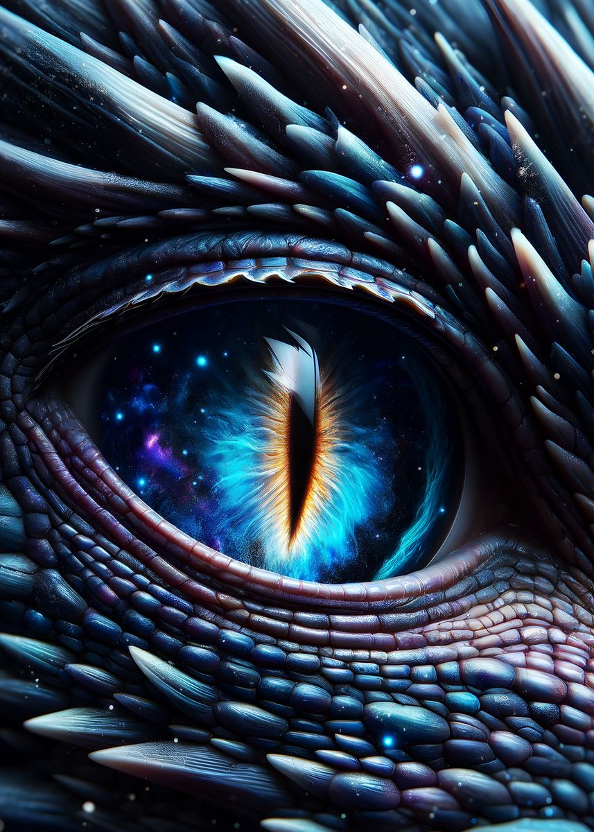 'Dragon Eye' Poster, picture, metal print, paint by MDZ | Displate