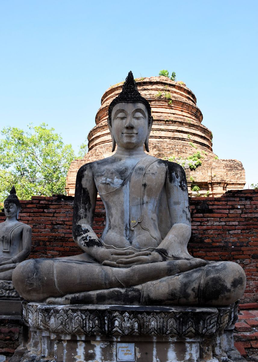 'Ayutthaya Buddha' Poster, picture, metal print, paint by Aude Bernachon | Displate