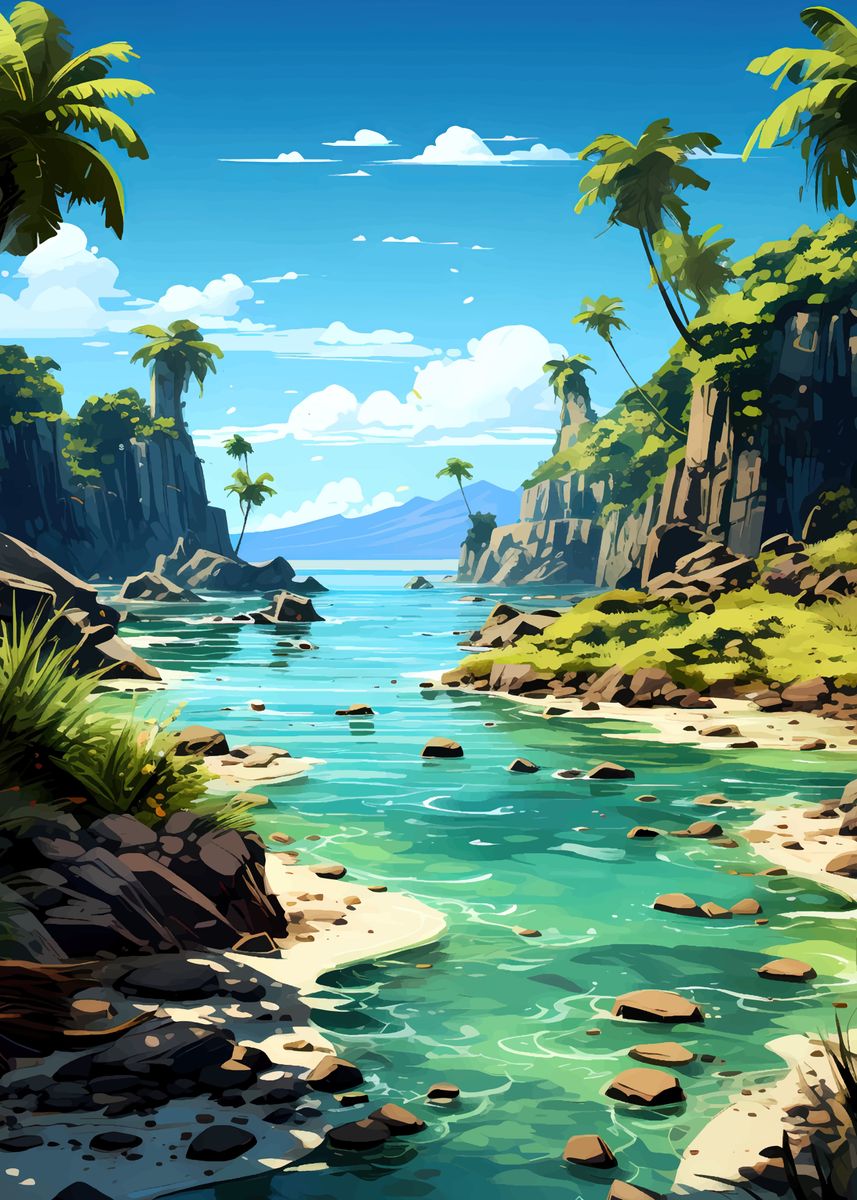 'Beautiful view scape' Poster, picture, metal print, paint by Bernard ...