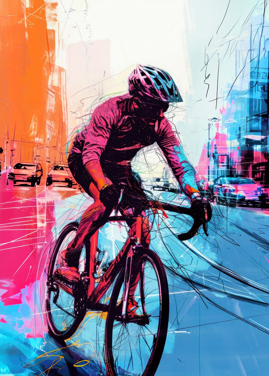 'Cycling Bike sport art' Poster, picture, metal print, paint by JBJart ...