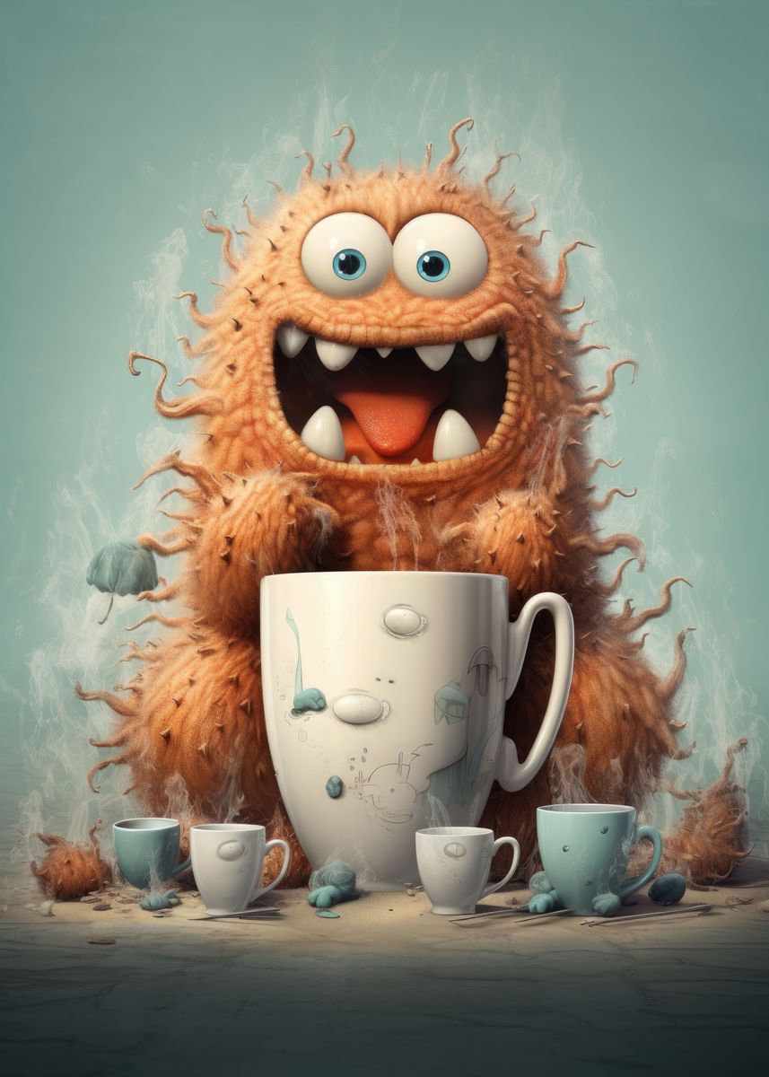 'Coffee overdose' Poster, picture, metal print, paint by Mezma and ...