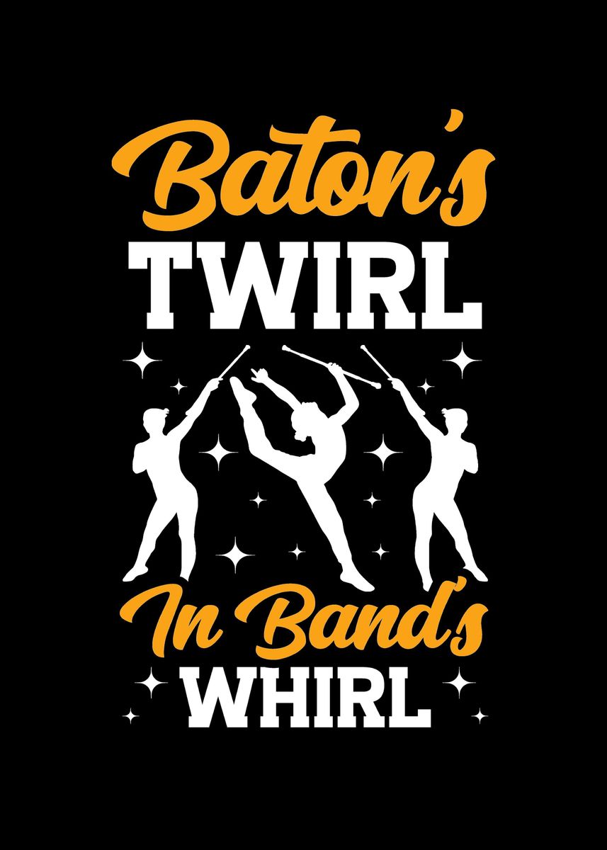 'Batons Twirl In Bands' Poster, picture, metal print, paint by kritich ...