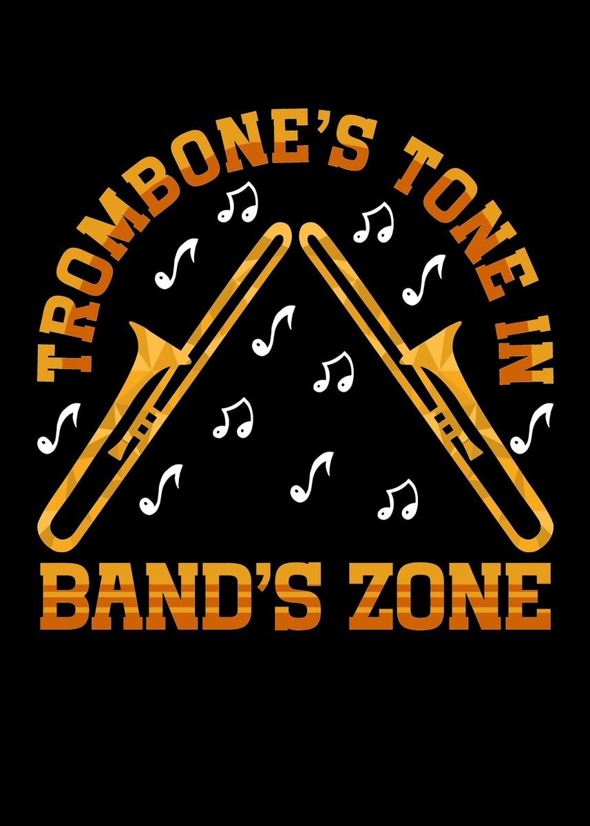 'Trombones Tone In Bands' Poster, picture, metal print, paint by ...