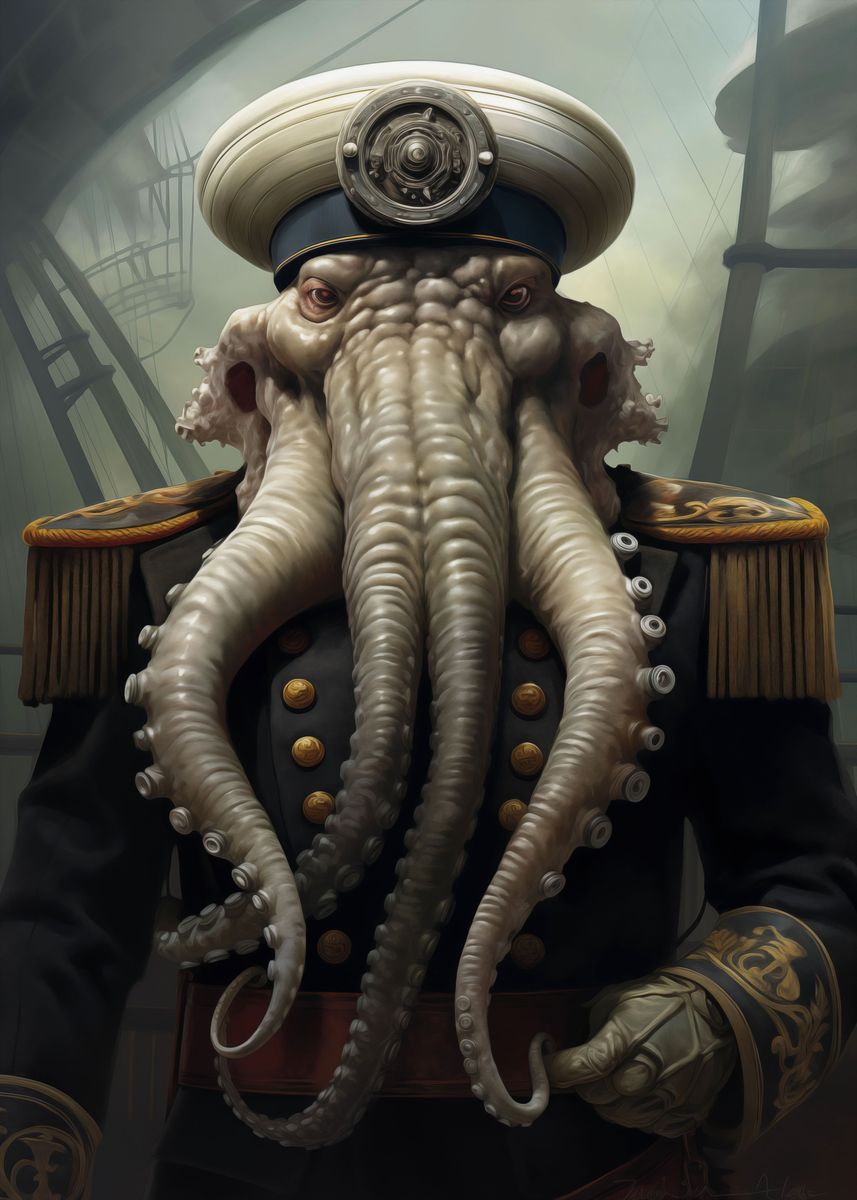 'Octopus General' Poster, picture, metal print, paint by Posterlicious ...