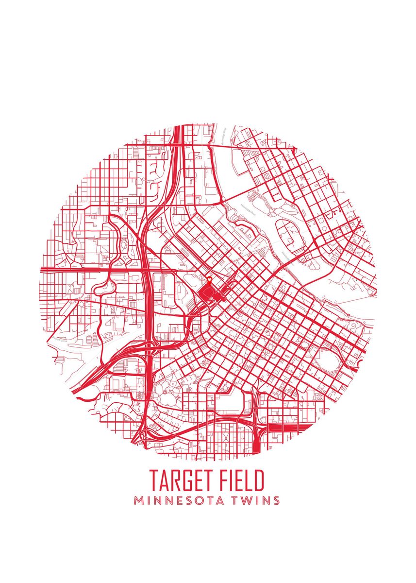 'Target Field Stadium Map' Poster, picture, metal print, paint by KI RU ...