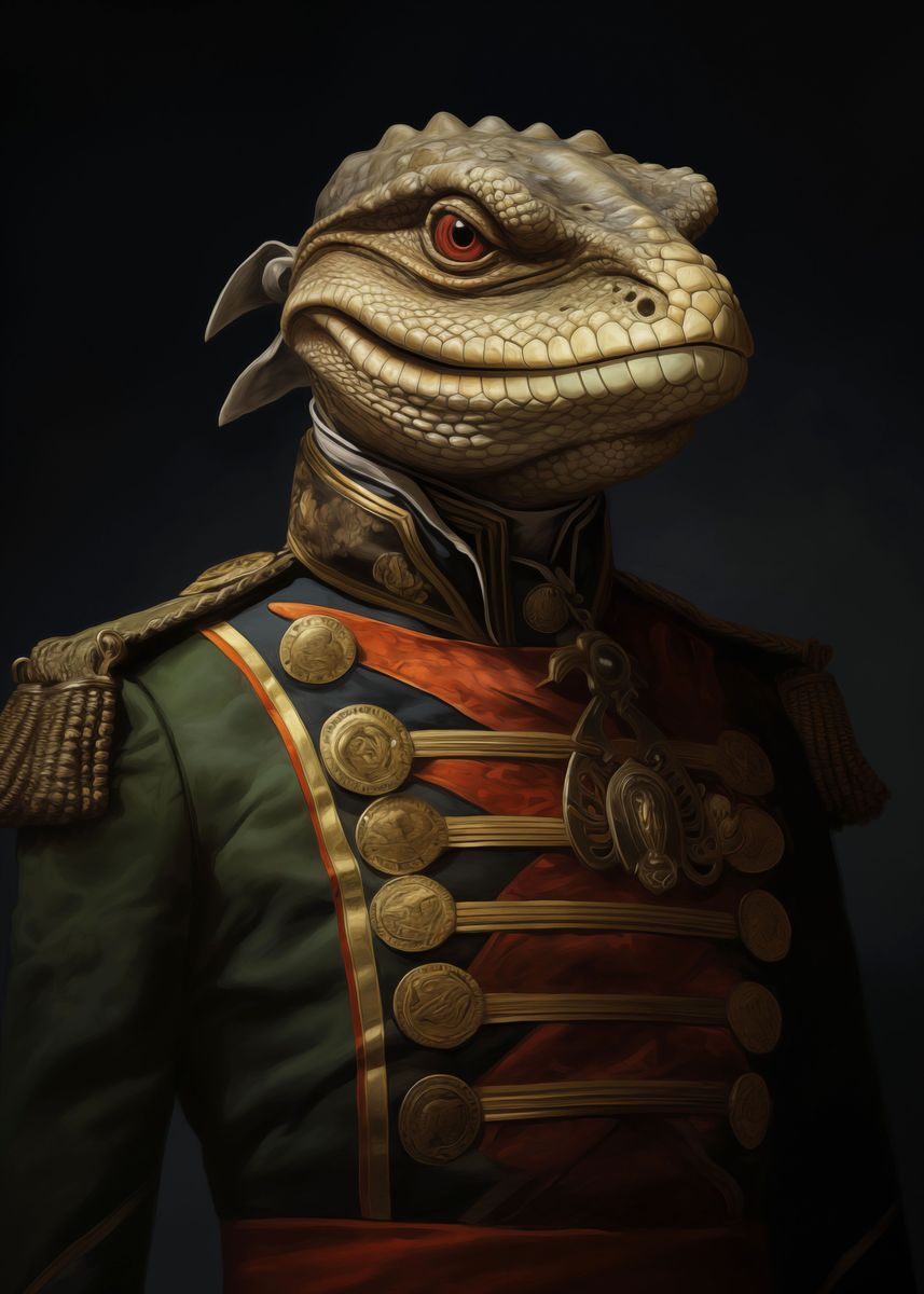 'Reptile General' Poster, picture, metal print, paint by Posterlicious ...