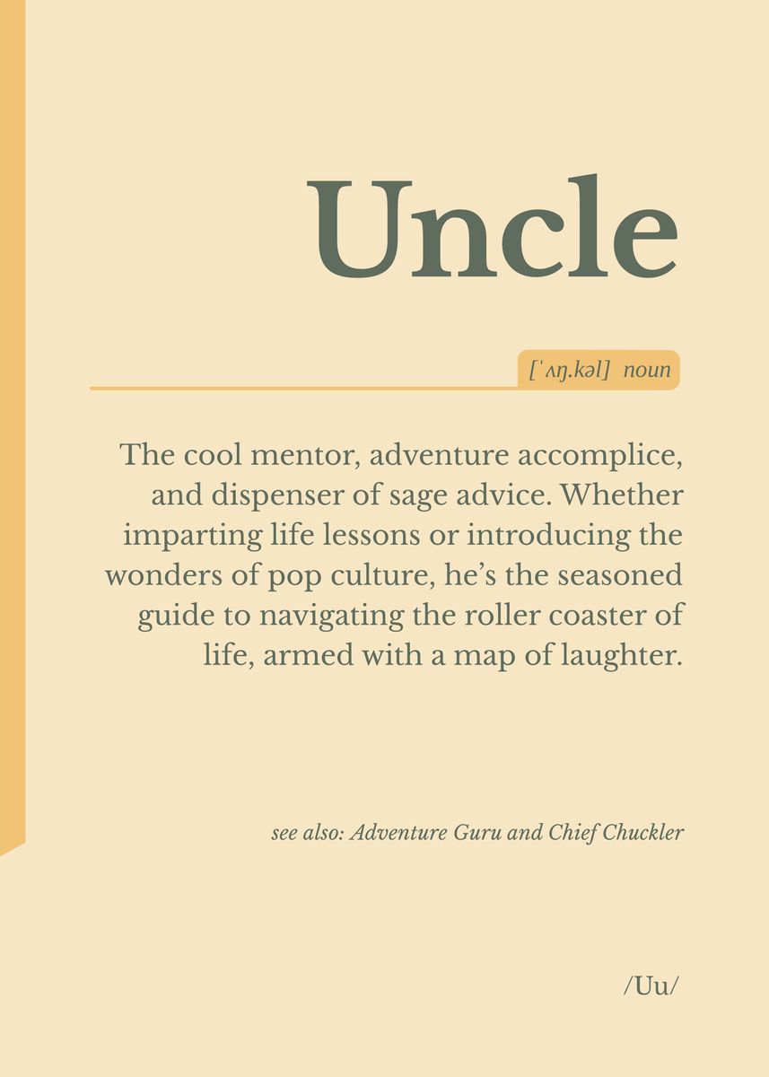 'Funny Uncle Definition ' Poster, picture, metal print, paint by EKIM ...