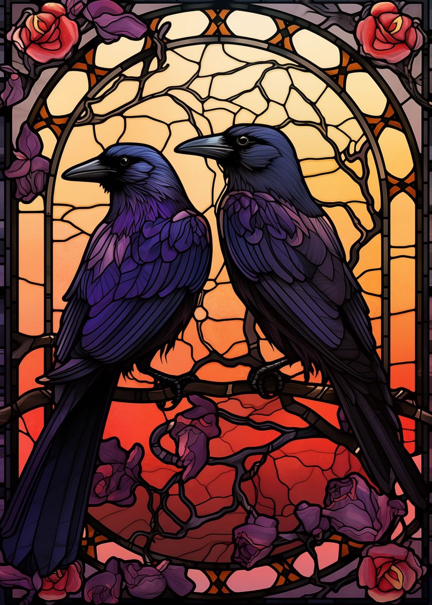 'Ravens Huginn and Muninn' Poster, picture, metal print, paint by Eline ...