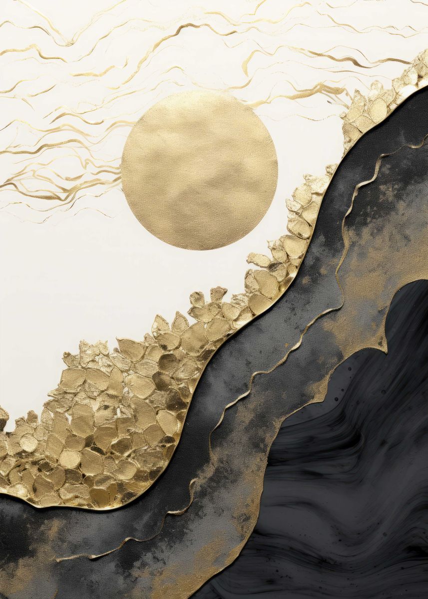 'Gold Dark' Poster, picture, metal print, paint by Morgan Yon | Displate