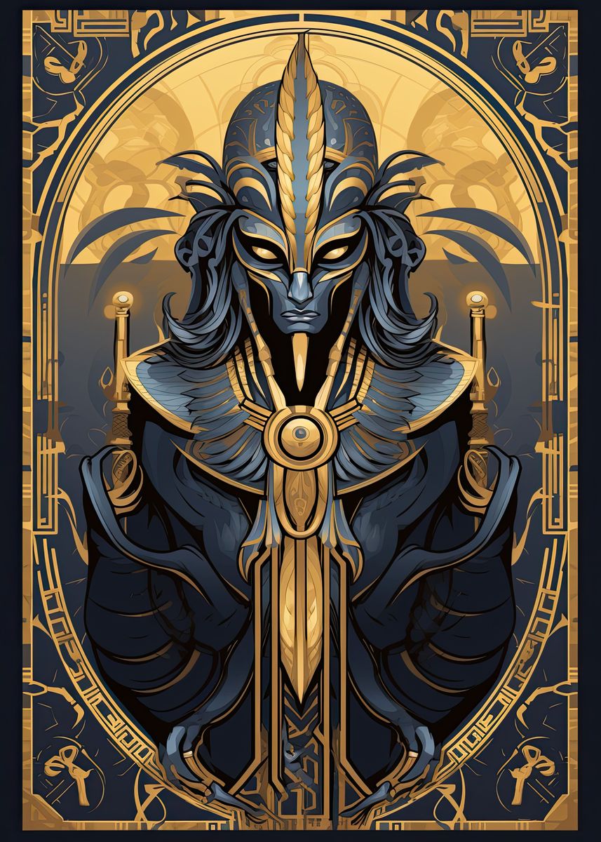 'Pharaoh illustration' Poster, picture, metal print, paint by Mezma and ...