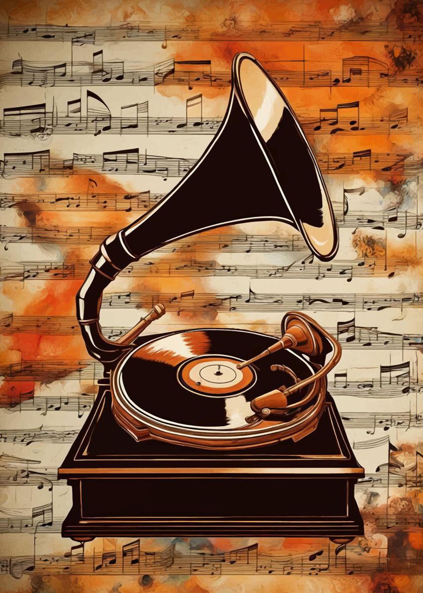 'Gramophone ' Poster, picture, metal print, paint by Art Creative ...