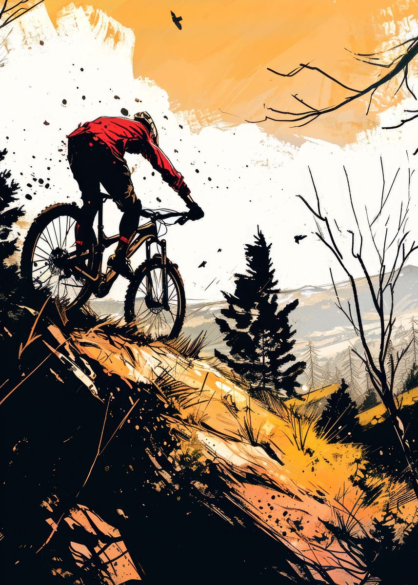 'Cycling Bike sport art' Poster, picture, metal print, paint by JBJart ...