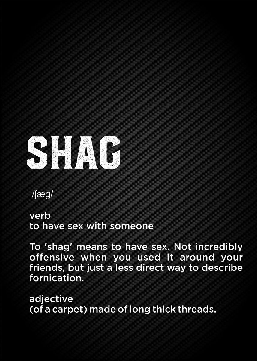 'shag funny definition' Poster, picture, metal print, paint by Cool ...
