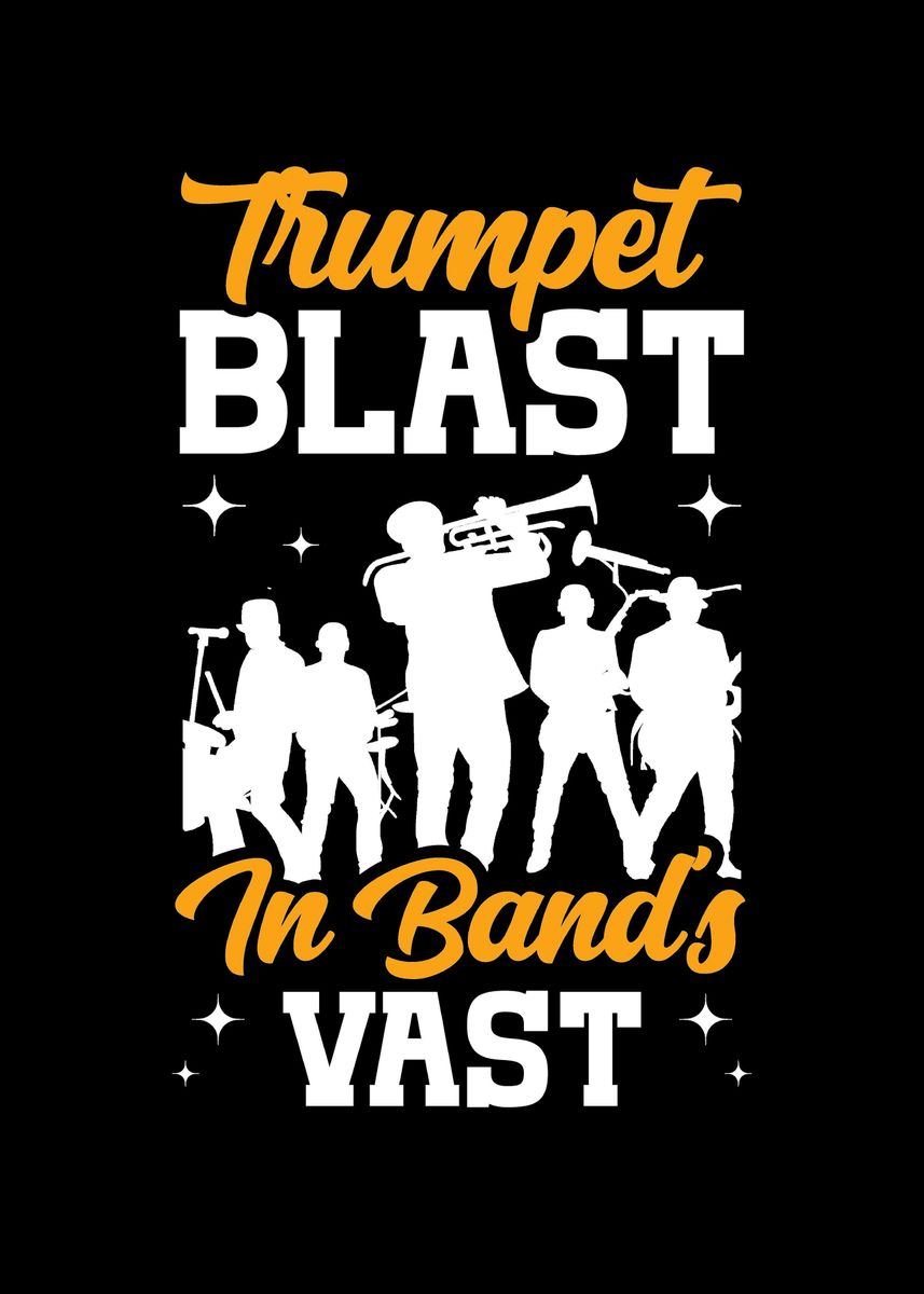 'Trumpet Blast In Bands' Poster, picture, metal print, paint by kritich ...