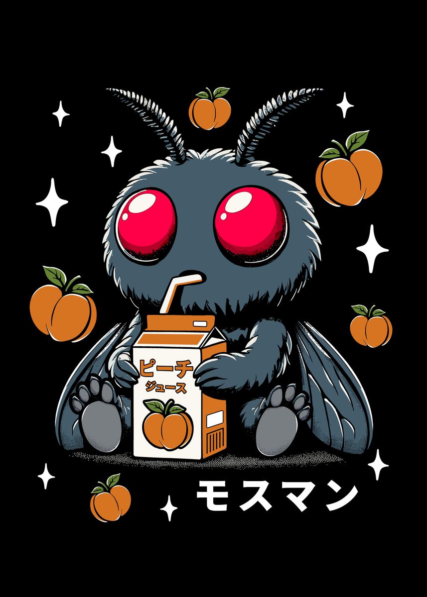 'Mothman Peach Juice' Poster, picture, metal print, paint by ...