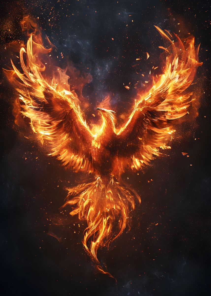 'Burning Phoenix Rebirth' Poster, picture, metal print, paint by Future ...