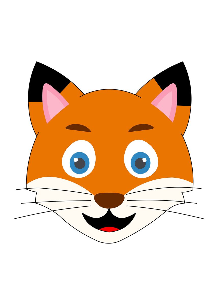 'Cute fox face' Poster, picture, metal print, paint by HomeStead ...