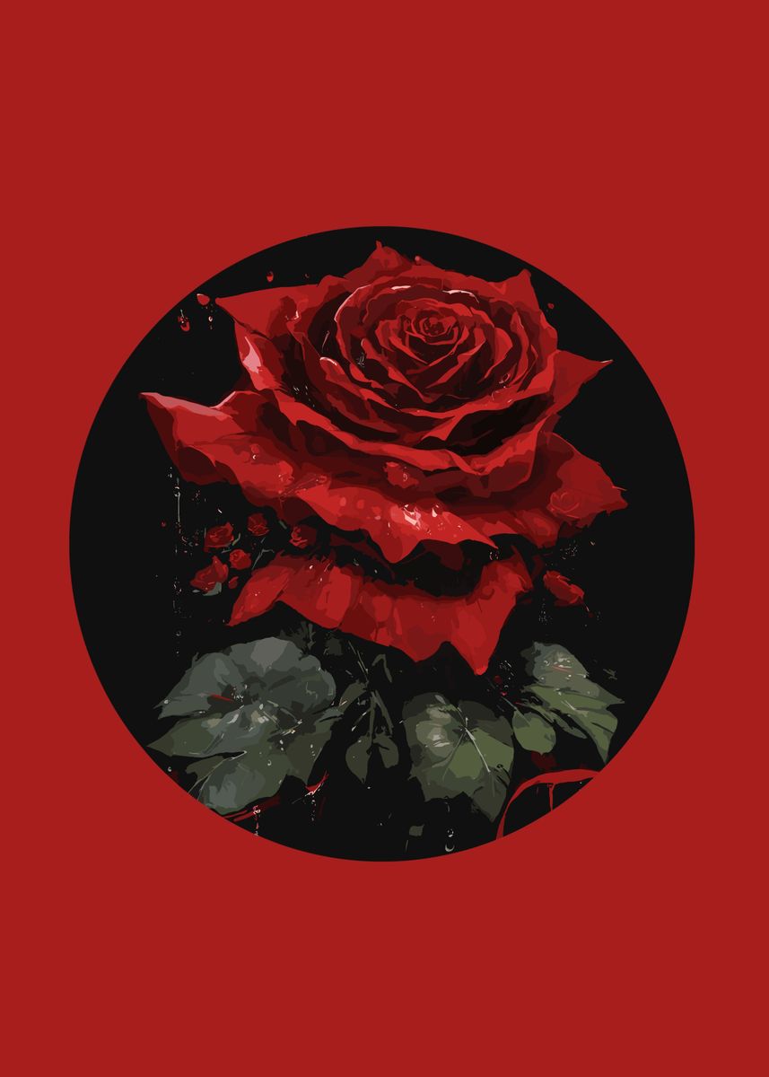'Vintage red rose' Poster, picture, metal print, paint by Edy Art Space ...