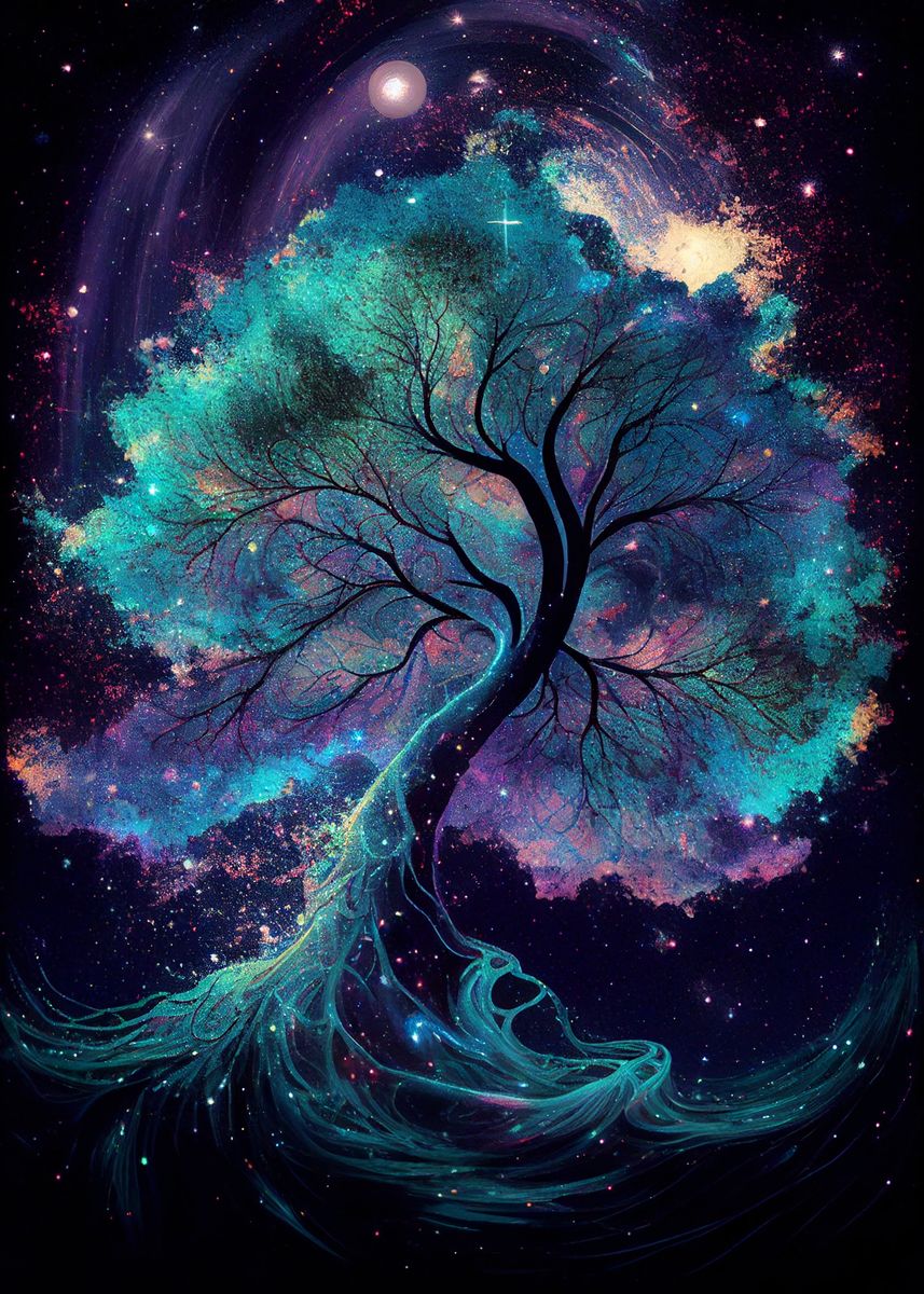 'Cosmic Tree of Life' Poster, picture, metal print, paint by ELYussArt ...