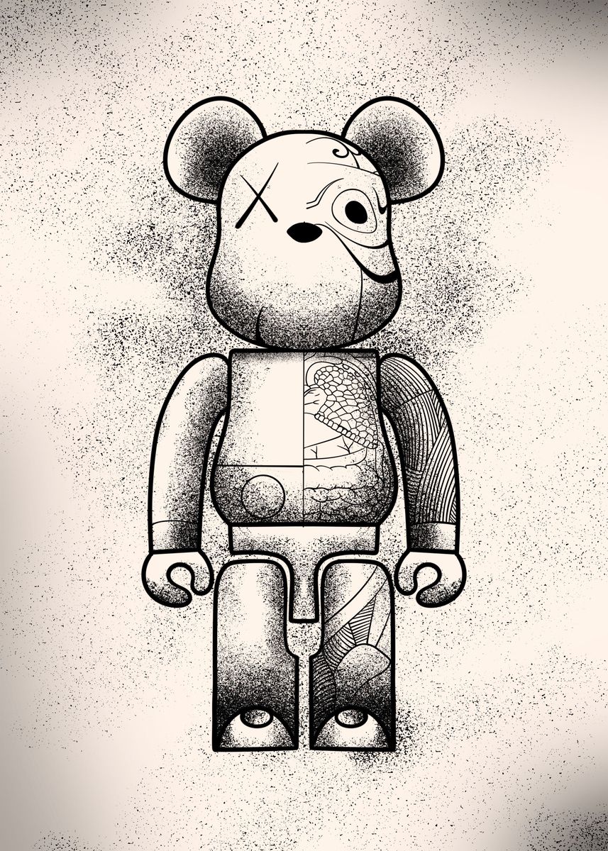 'Vintage Bearbrick' Poster, picture, metal print, paint by Antonio ...