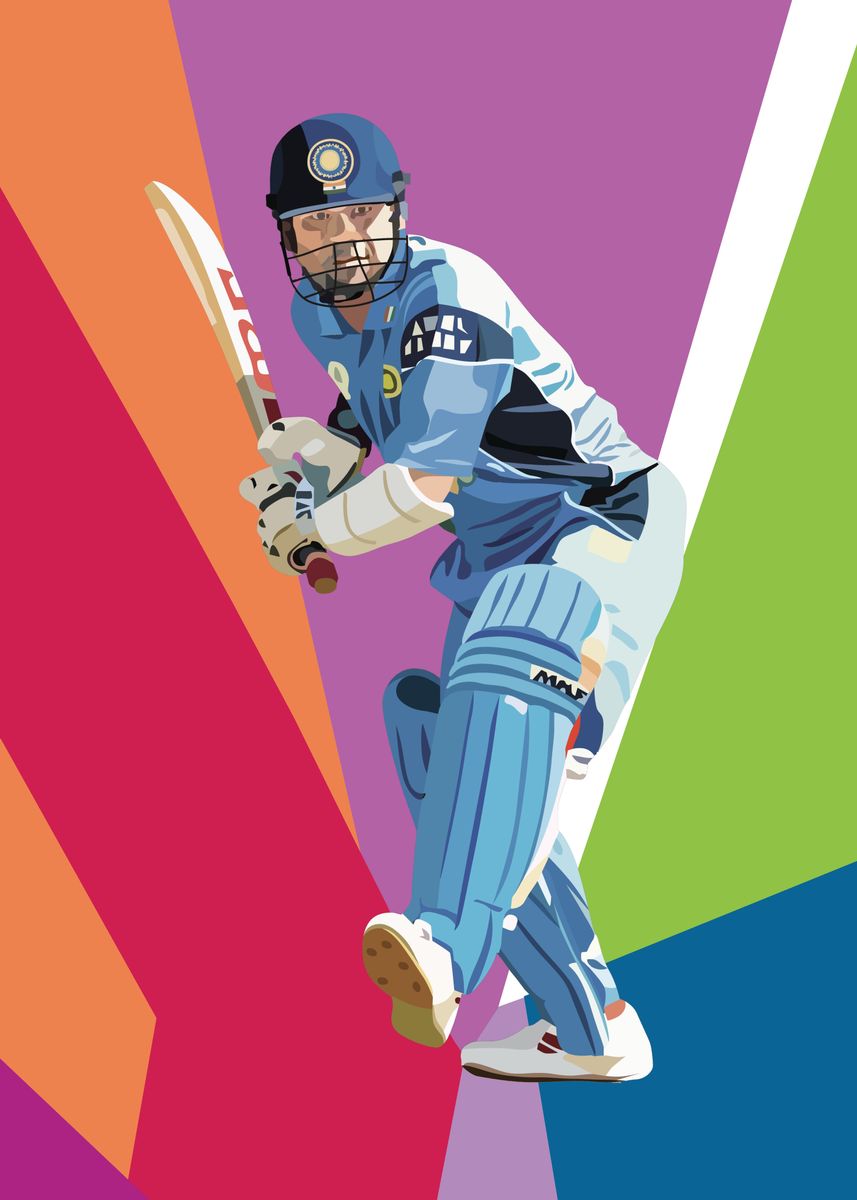 'NRI Cricketer Sachin' Poster, picture, metal print, paint by Sumeet ...