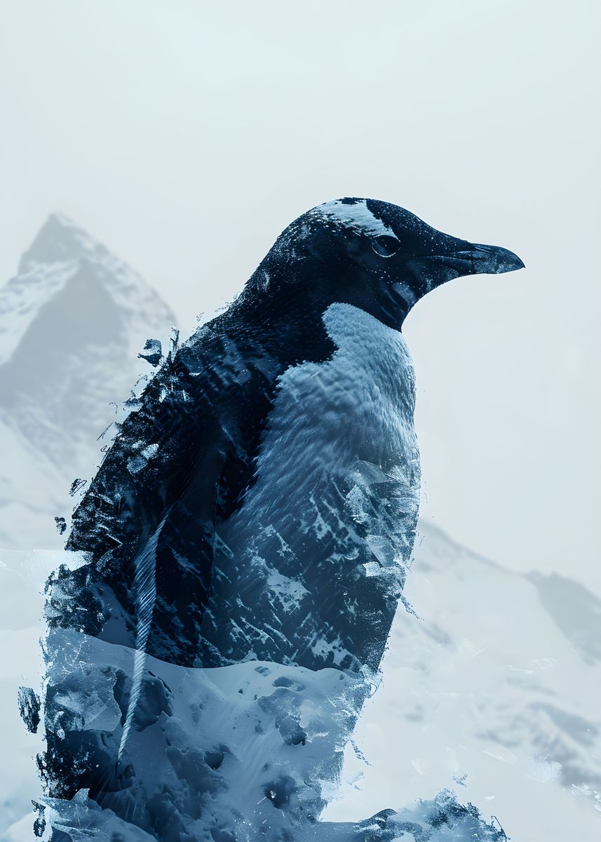 'Penguin Double Exposure' Poster, picture, metal print, paint by Chris ...